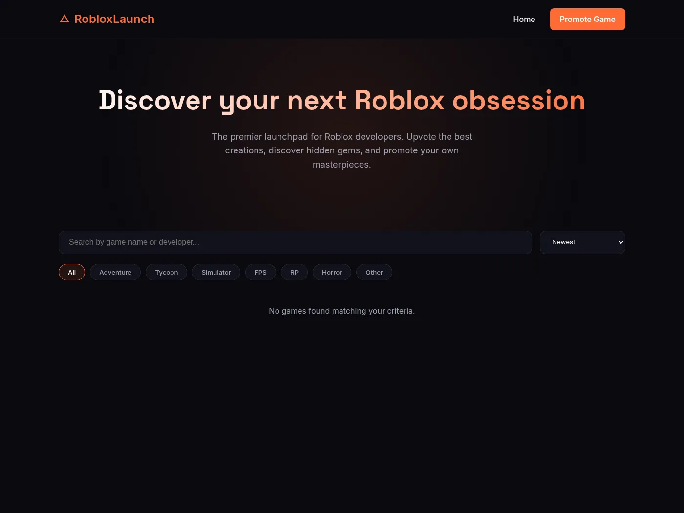 RobloxLaunch Game Hub