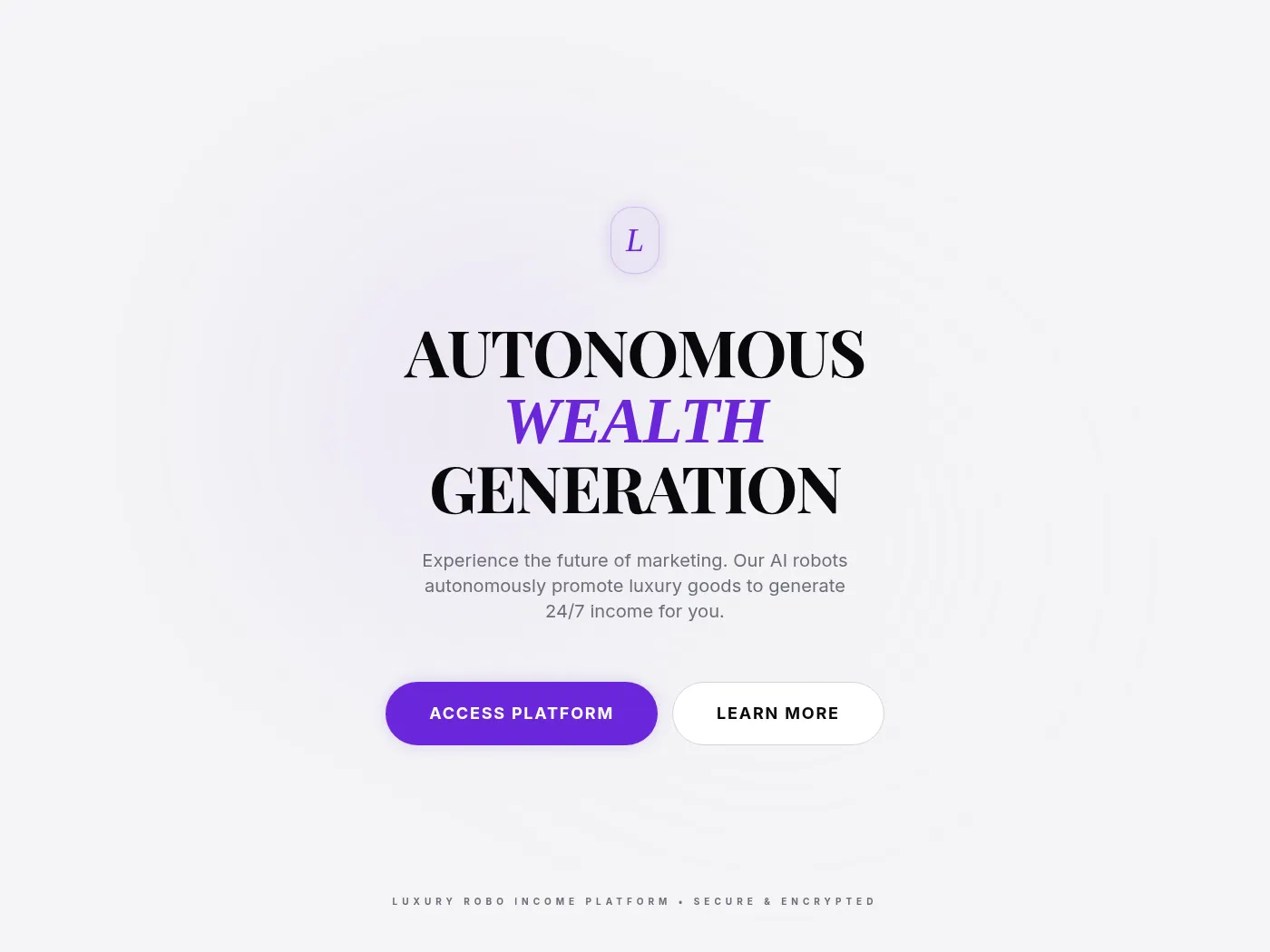 Luxury Robo Income Platform