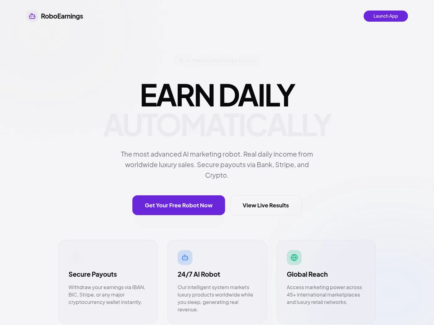 RoboEarnings Platform