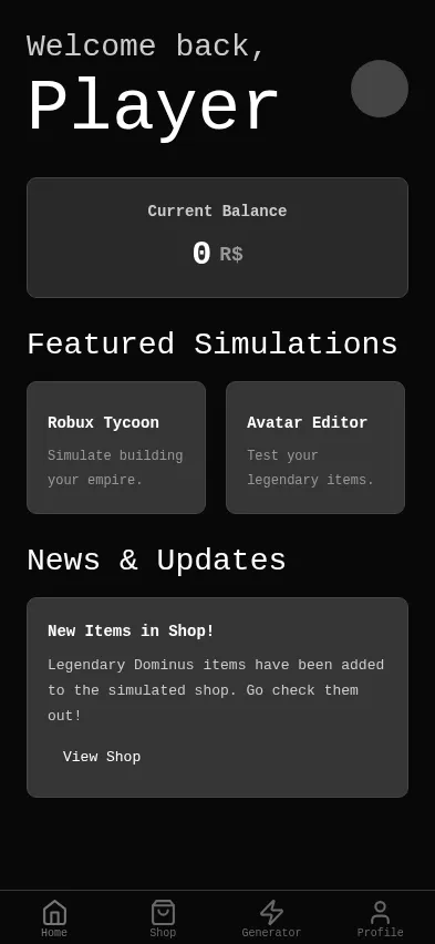 Robux Unlimited Sim