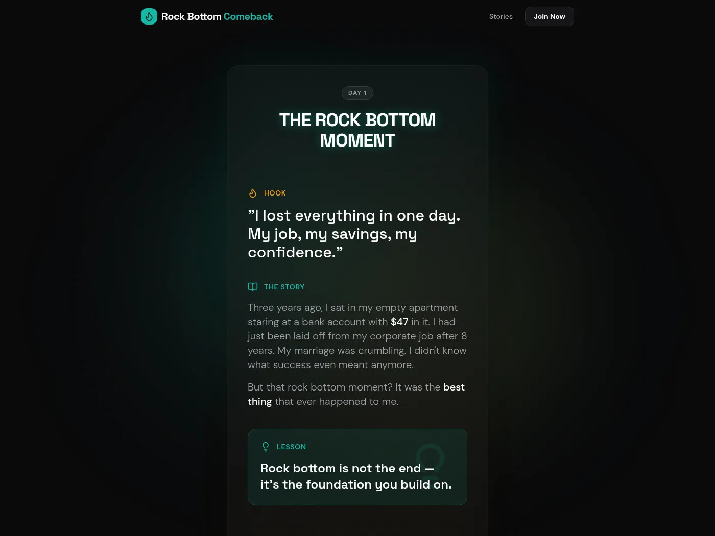Rock Bottom Comeback