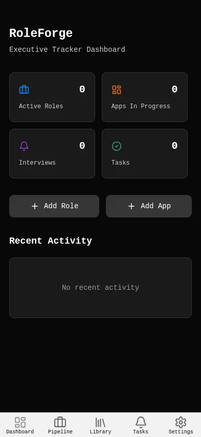 RoleForge Executive Tracker