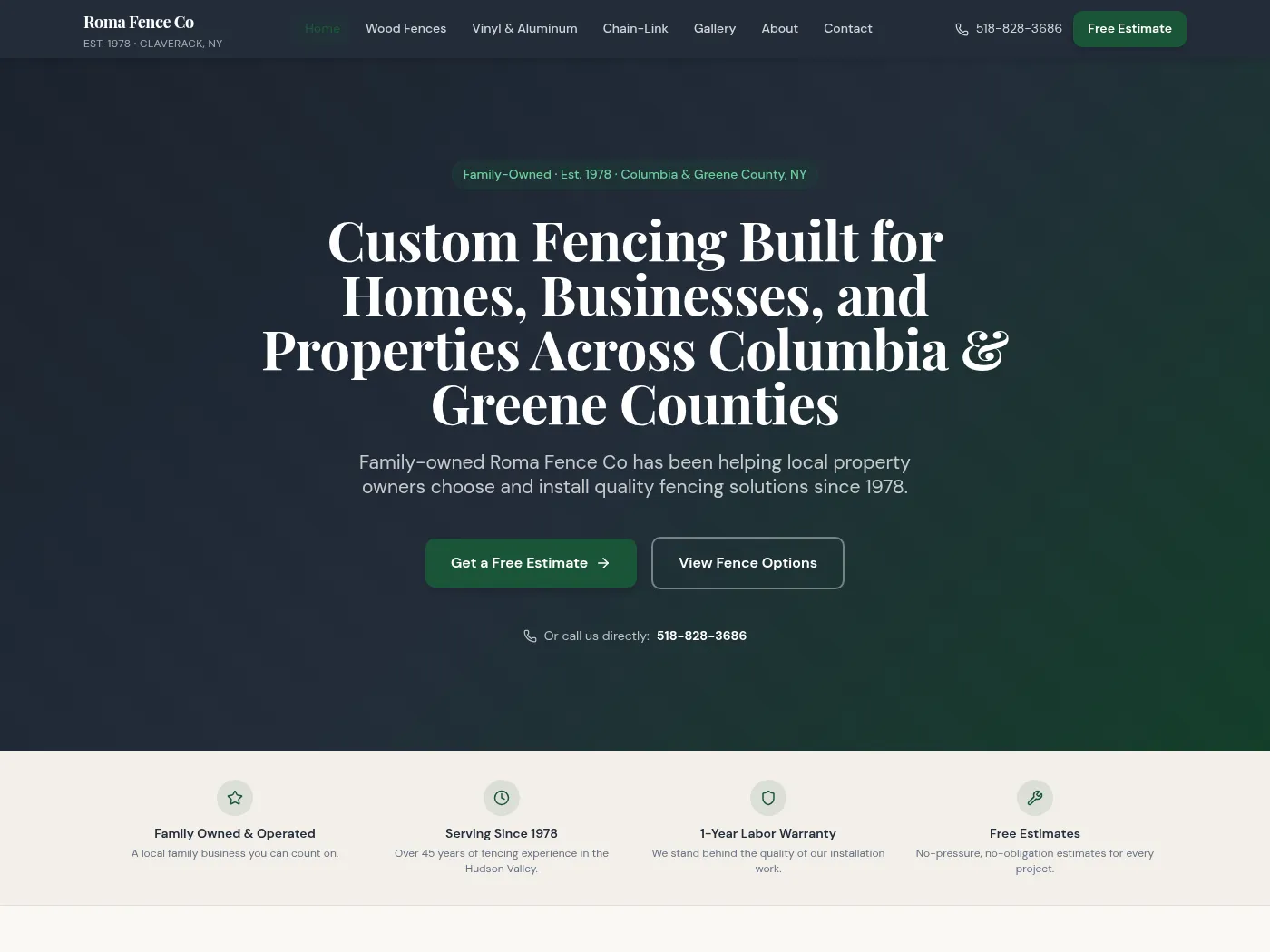 Roma Fence Co Website