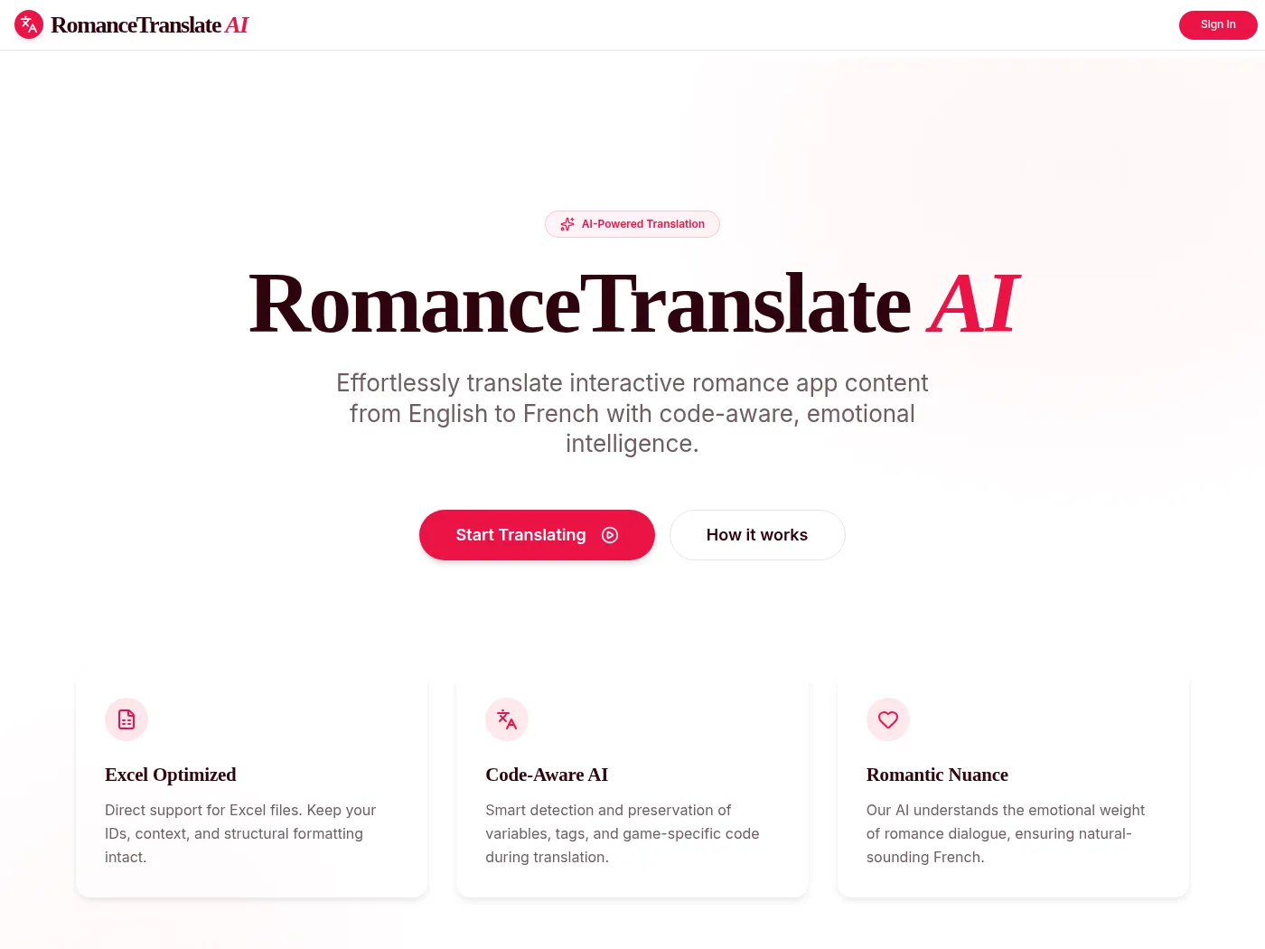 Romance App AI Translator
