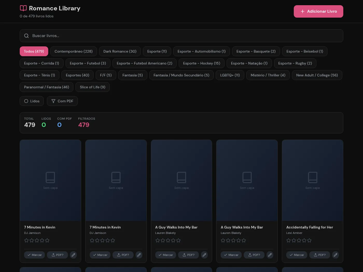 Romance Library Tracker