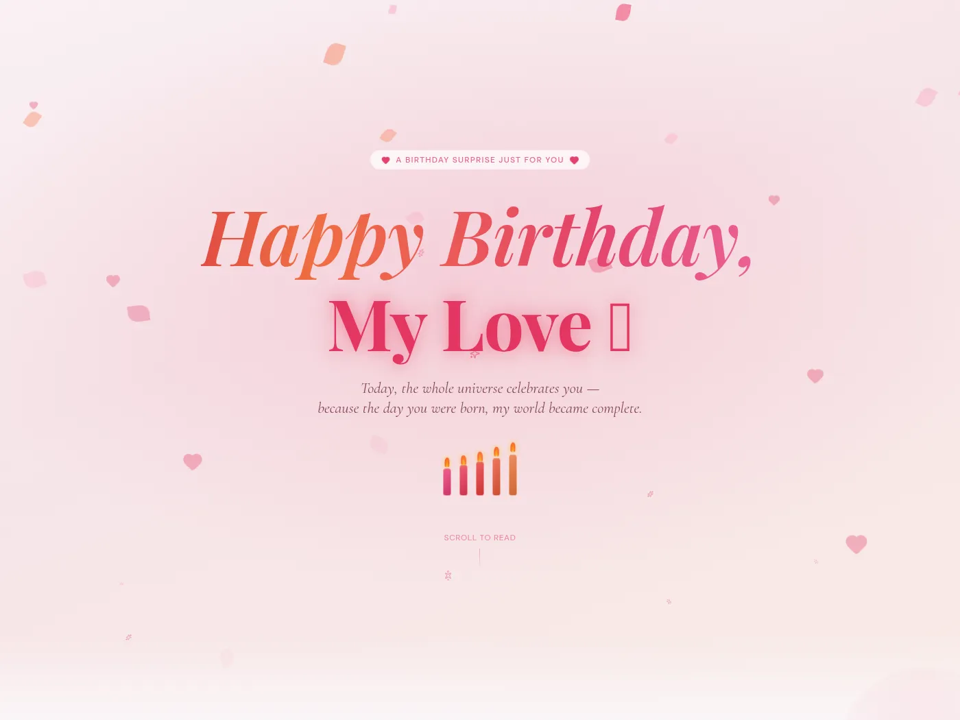 Romantic Birthday Website