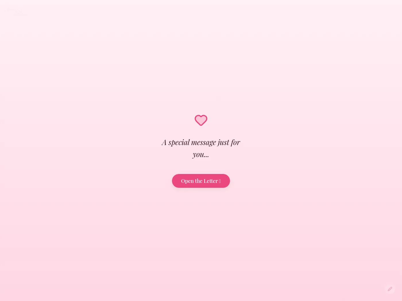 Romantic Love Letter Web