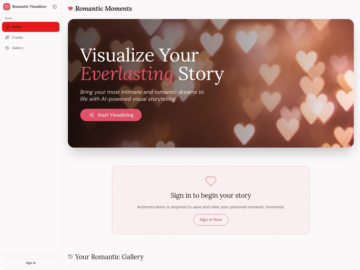 Romantic Story Visualizer