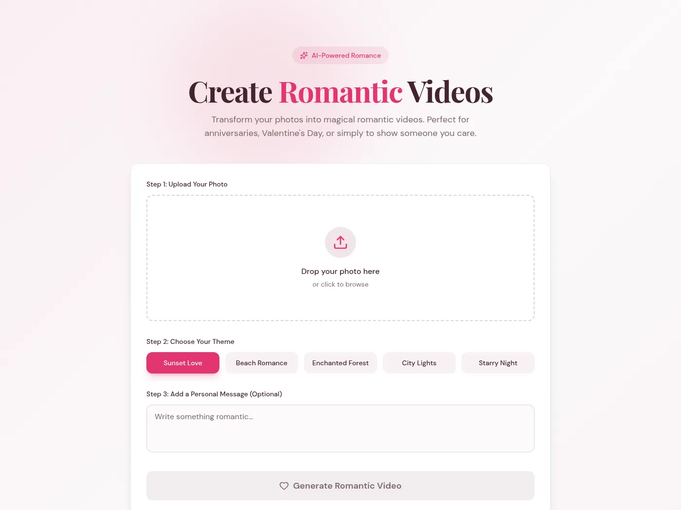 Romantic Video Generator