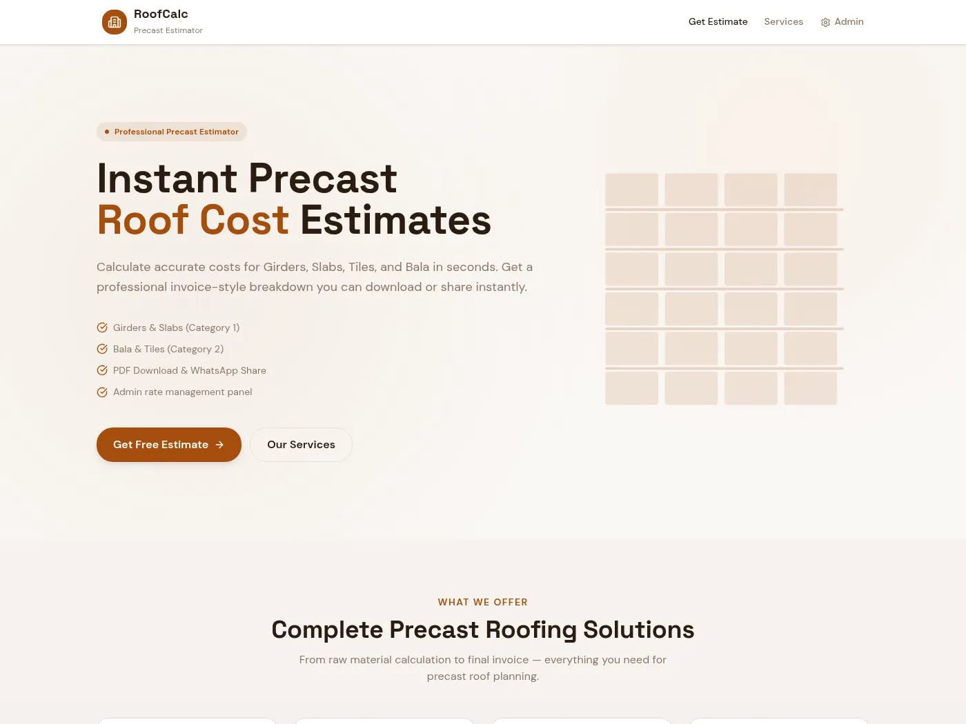 RoofCalc Estimator
