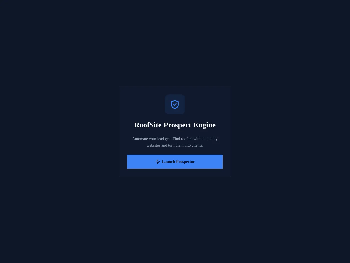 RoofSite Prospect Engine