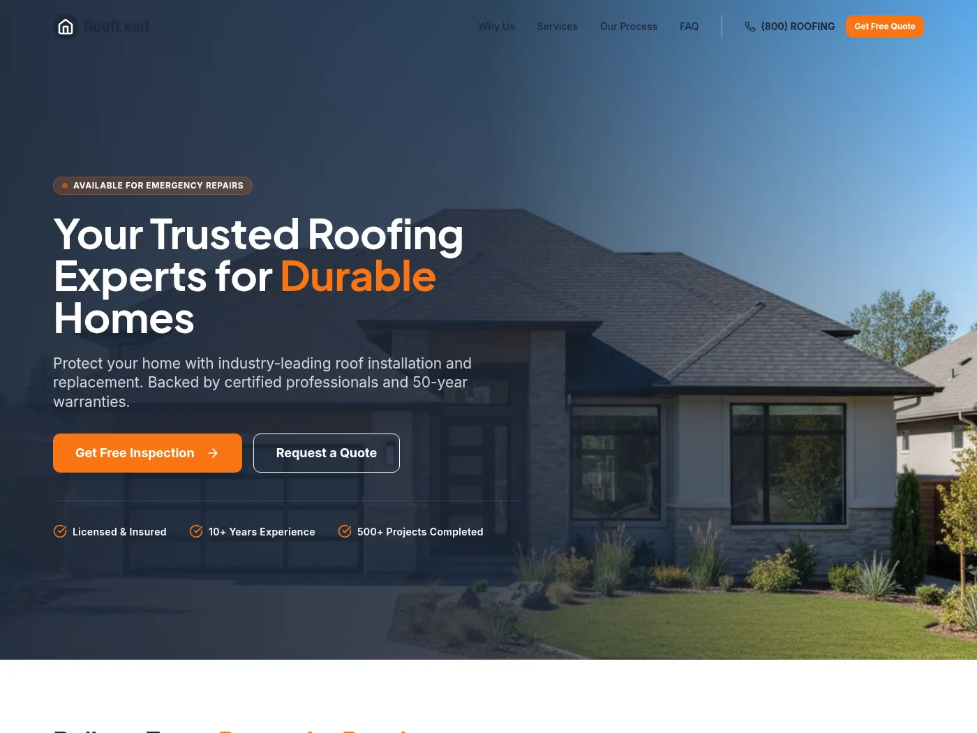 RoofLead Conversion Site