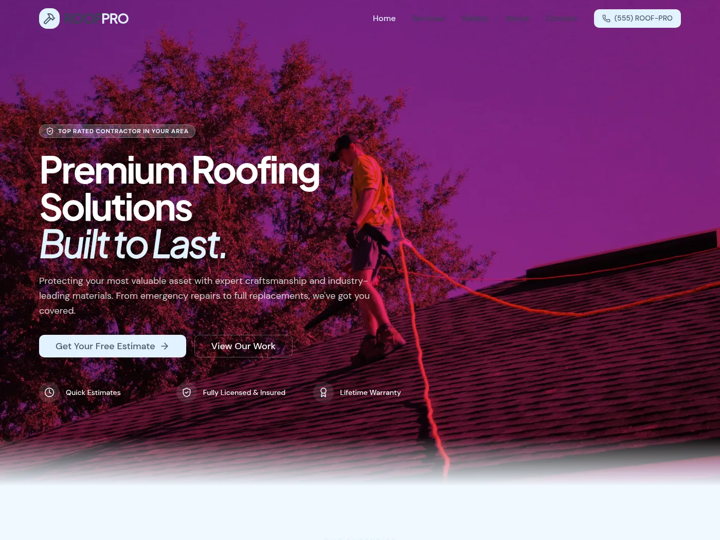 RoofPro Contractor Website