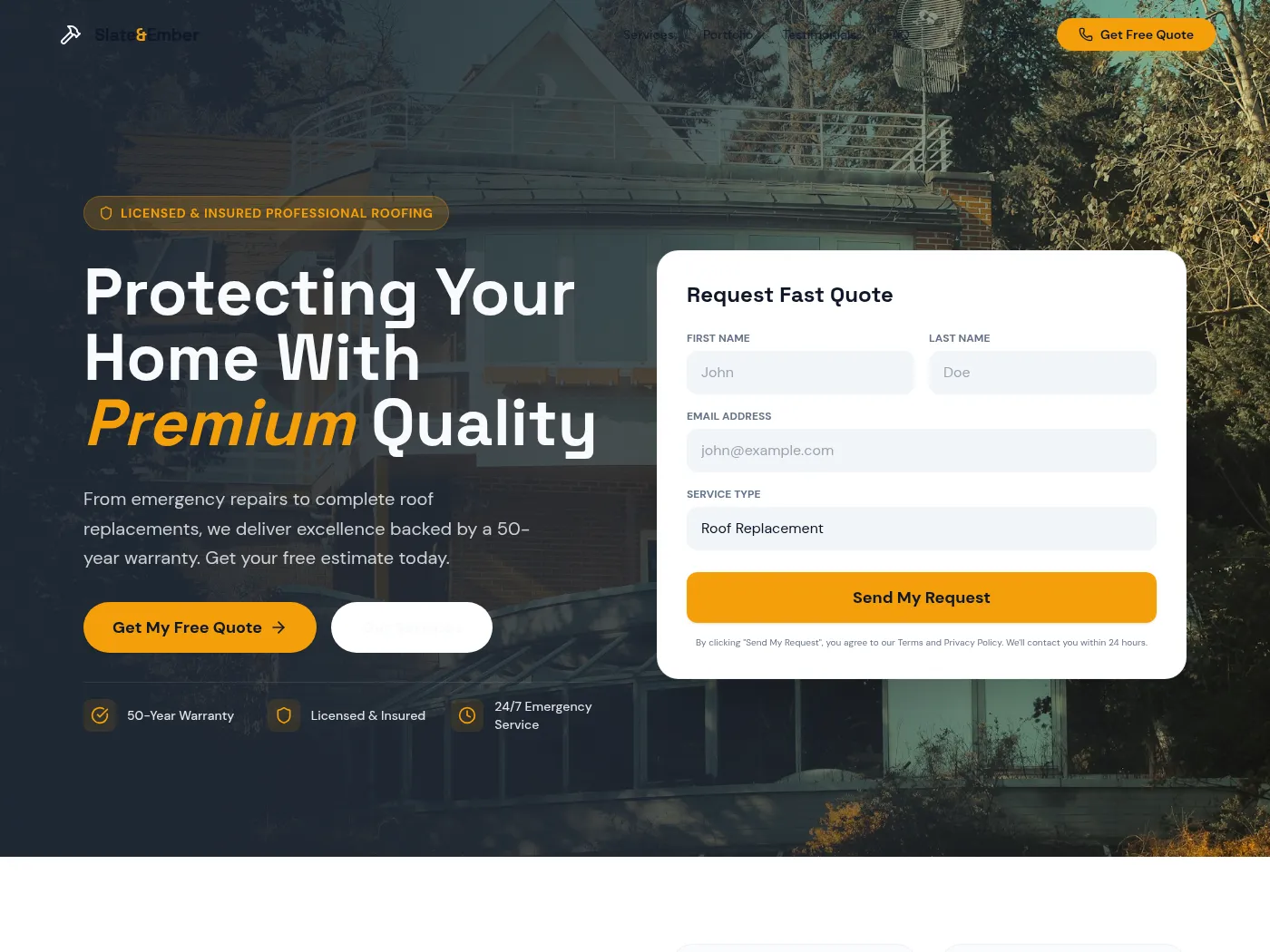 Roofing Sales Website
