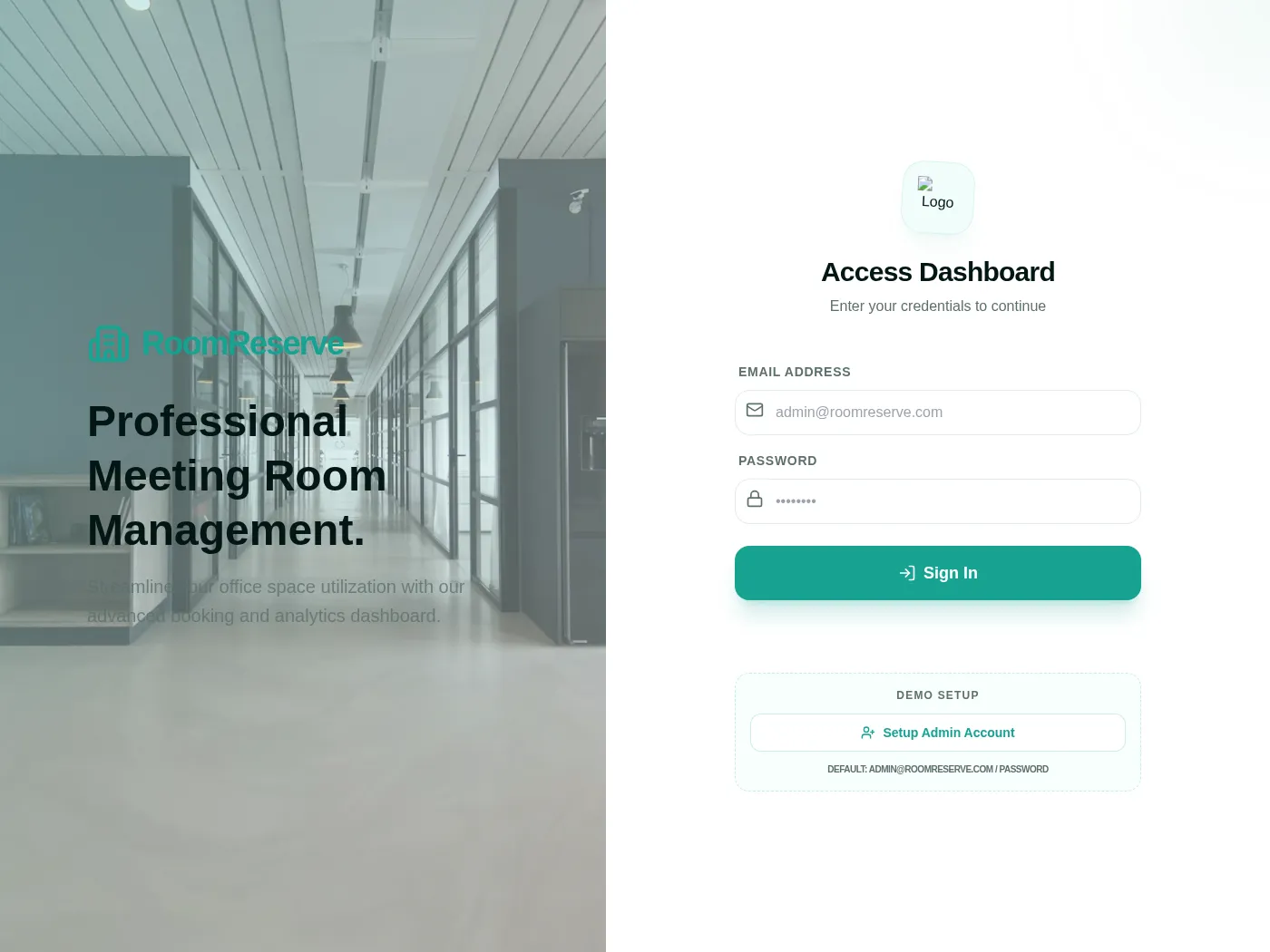 RoomReserve Dashboard