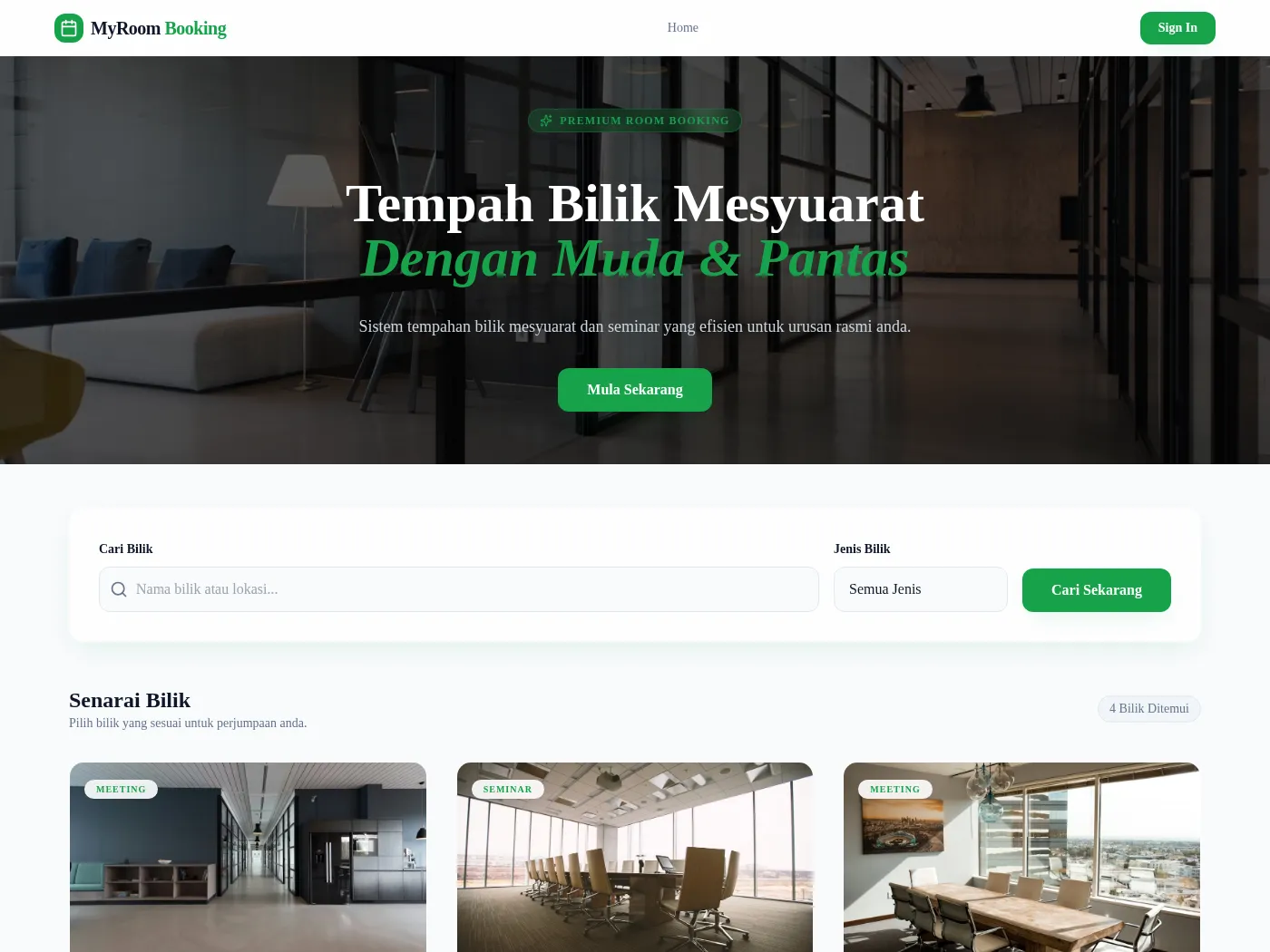MyRoom Booking System