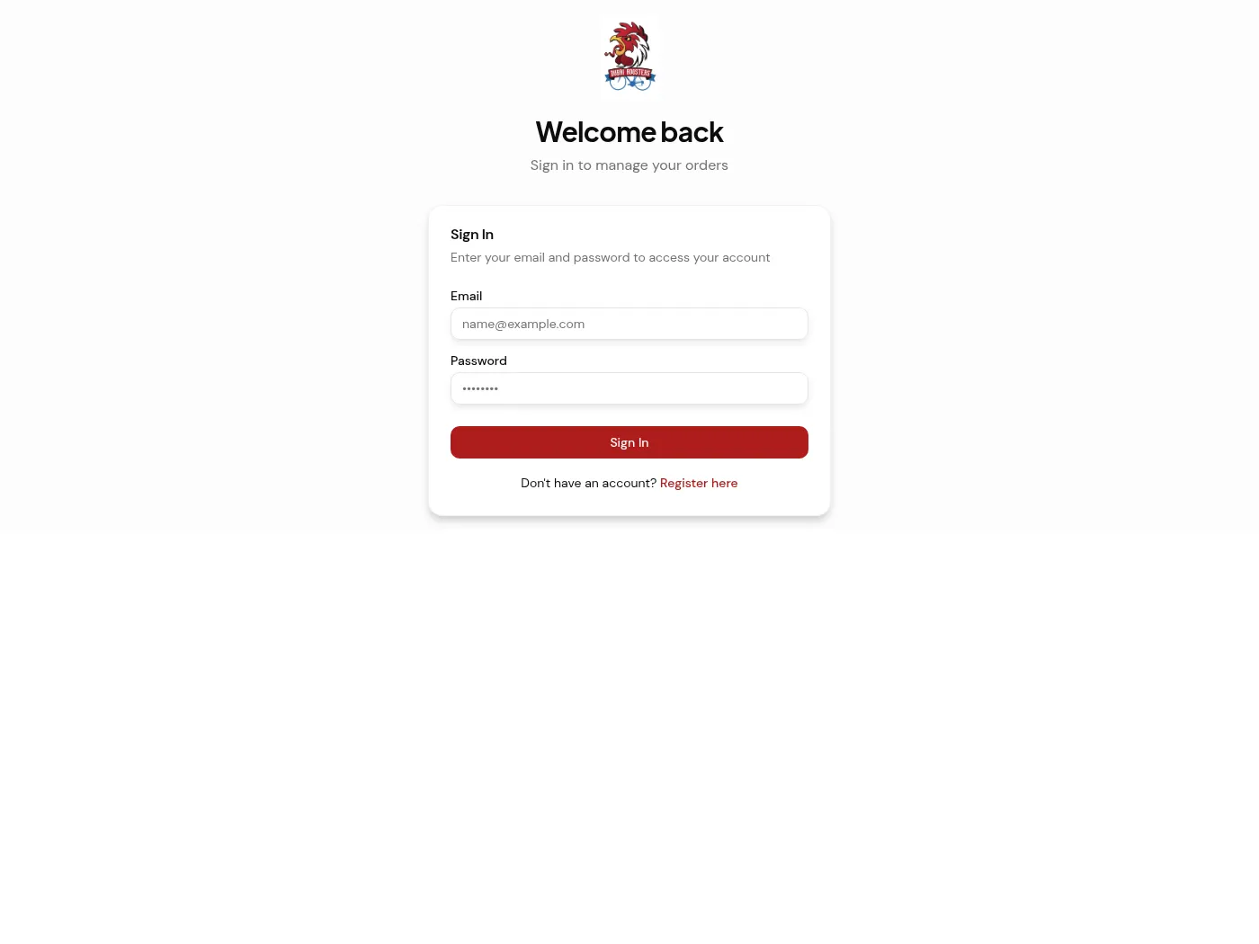 Roosters Order Manager