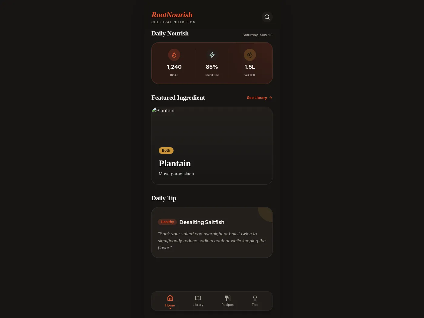 RootNourish Nutrition App