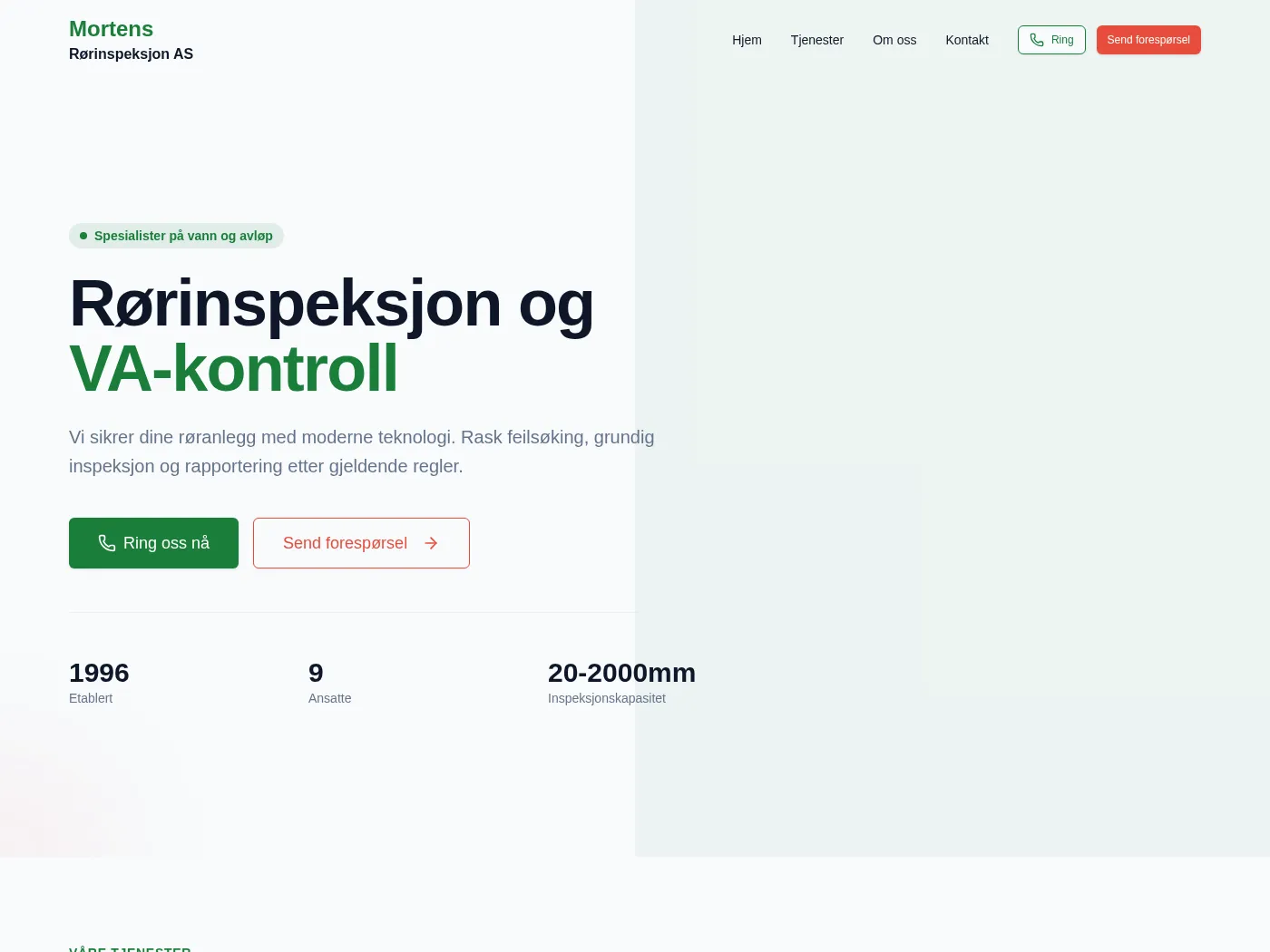 Rørinspeksjon Nettside