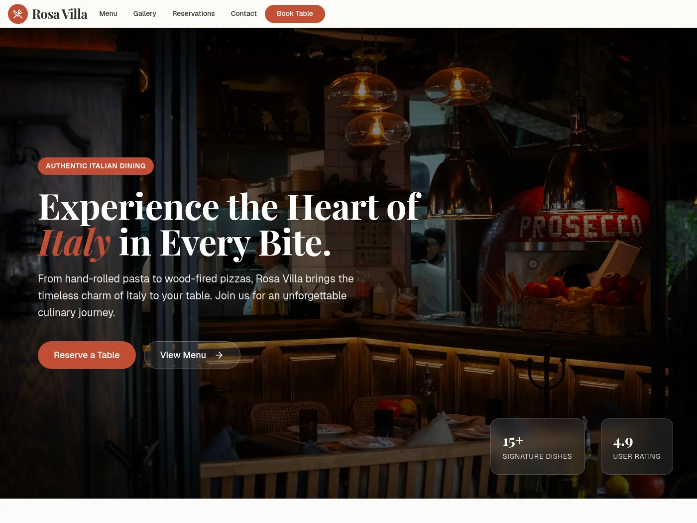 Rosa Villa Restaurant Site