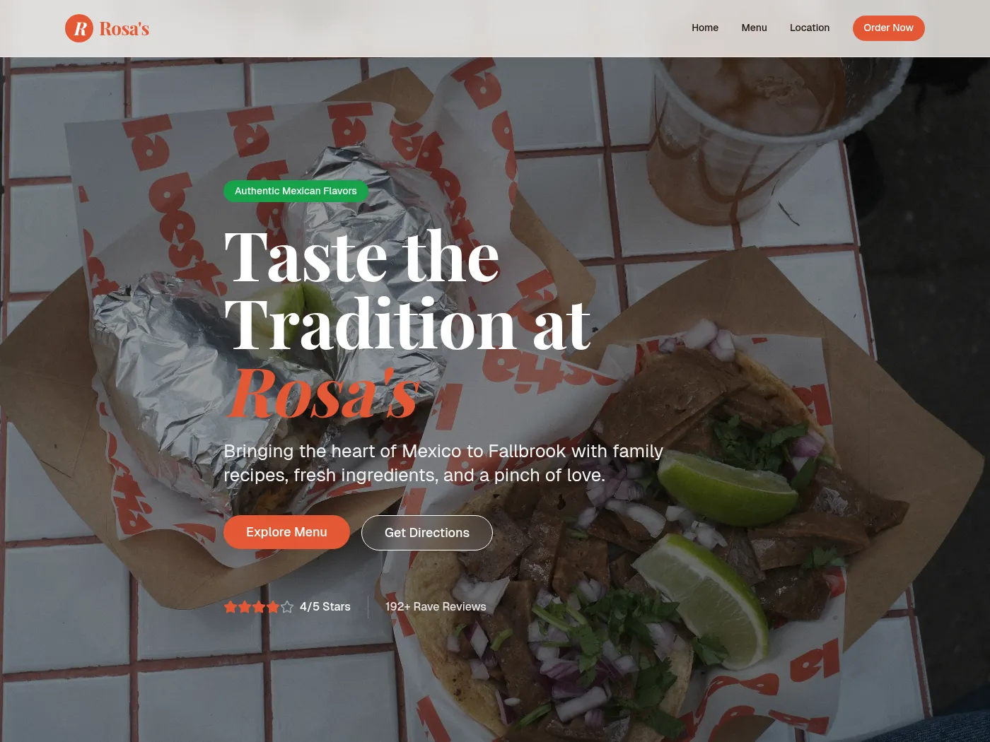 Rosa's Mexican Food Site