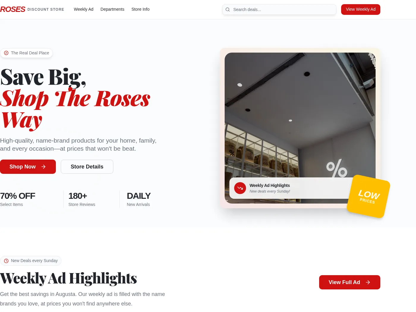 Roses Discount Store Site