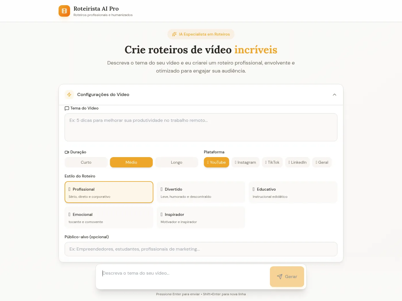 Roteirista AI Pro