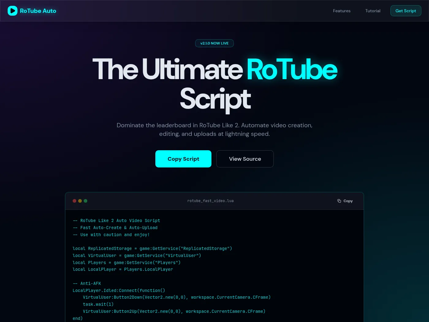 RoTube Auto Video Script