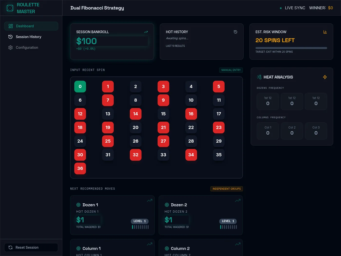 Roulette Strategy Simulator