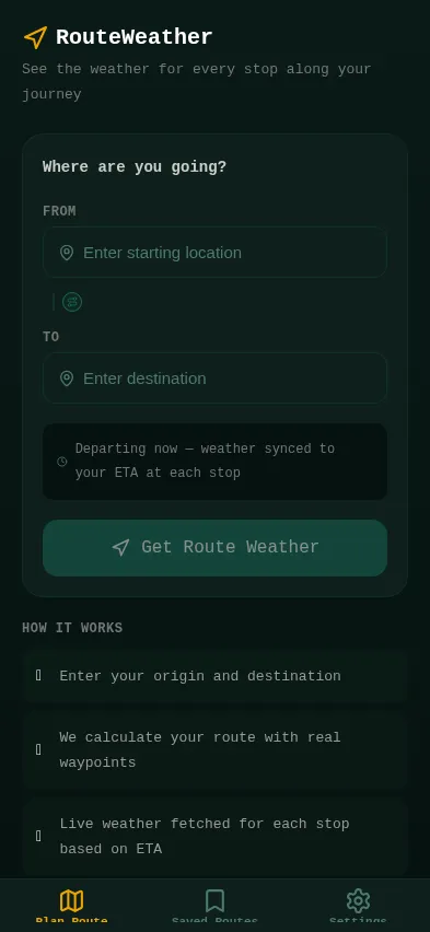 RouteWeather Navigator