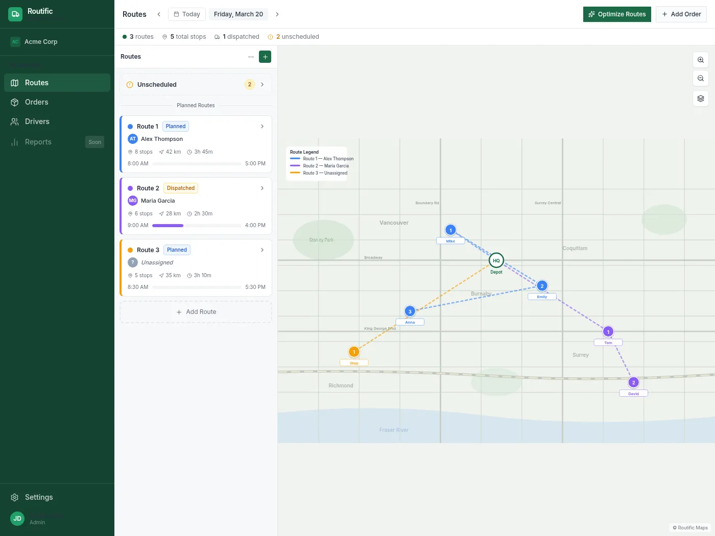 Routific Route Planner