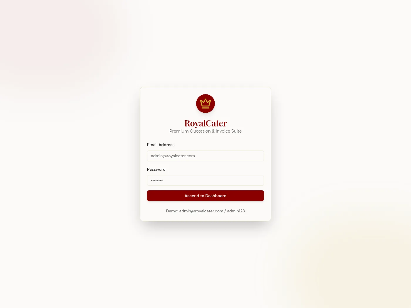RoyalCater Quotation Suite