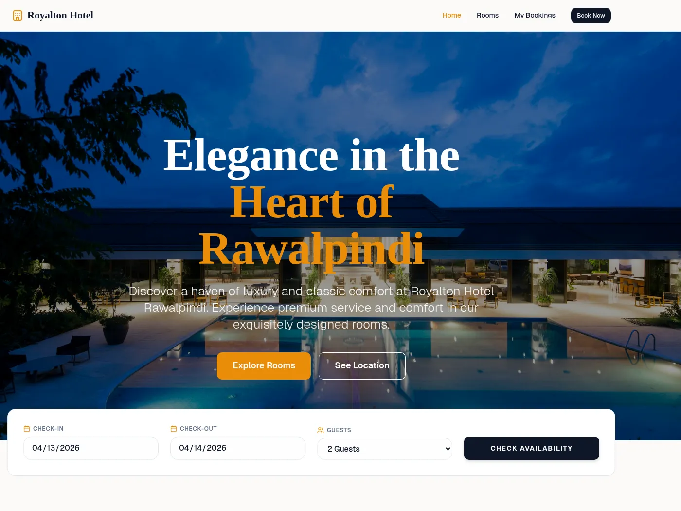 Royalton Hotel Web Portal