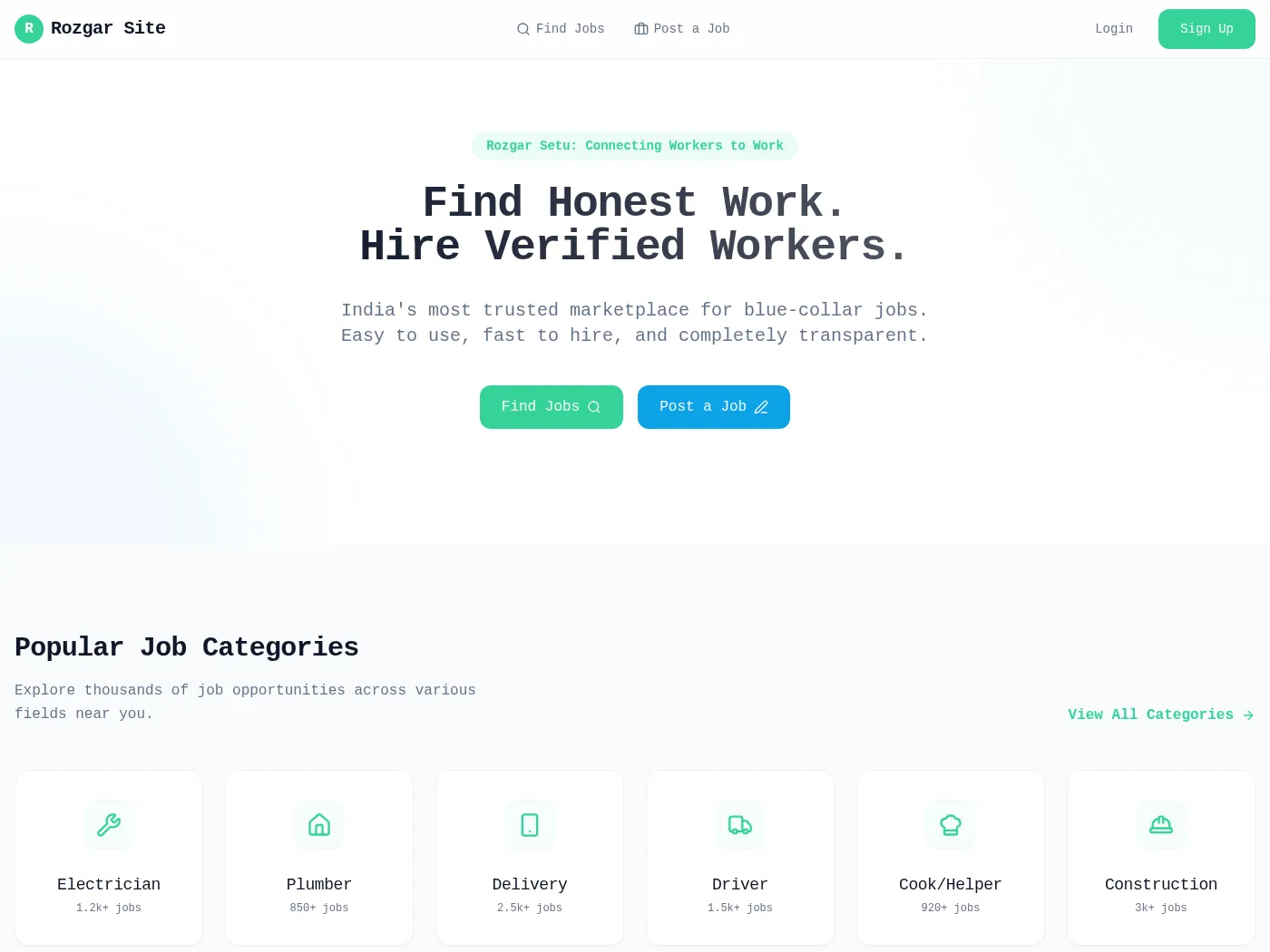Rozgar Site UI