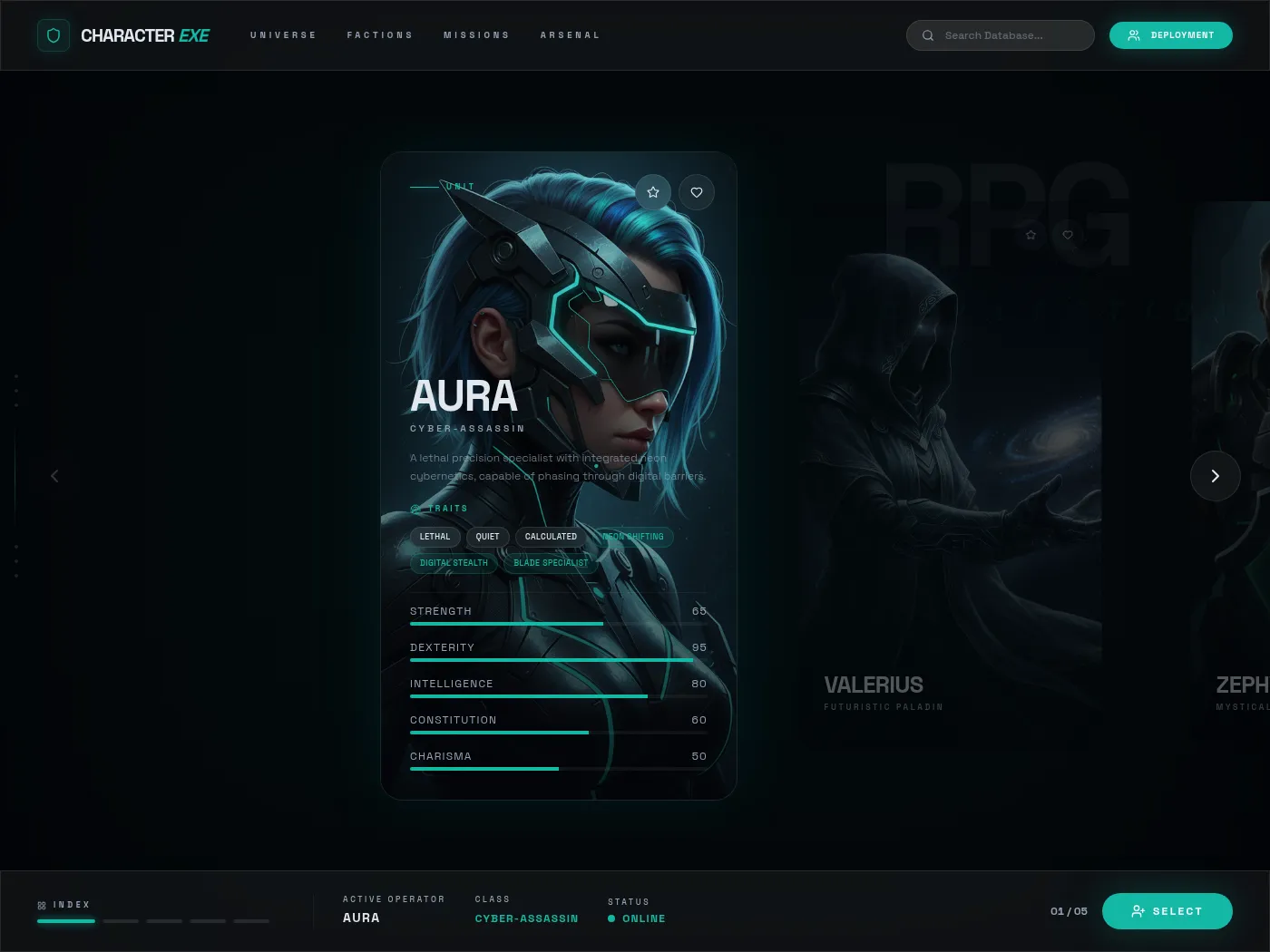 RPG Character Explorer