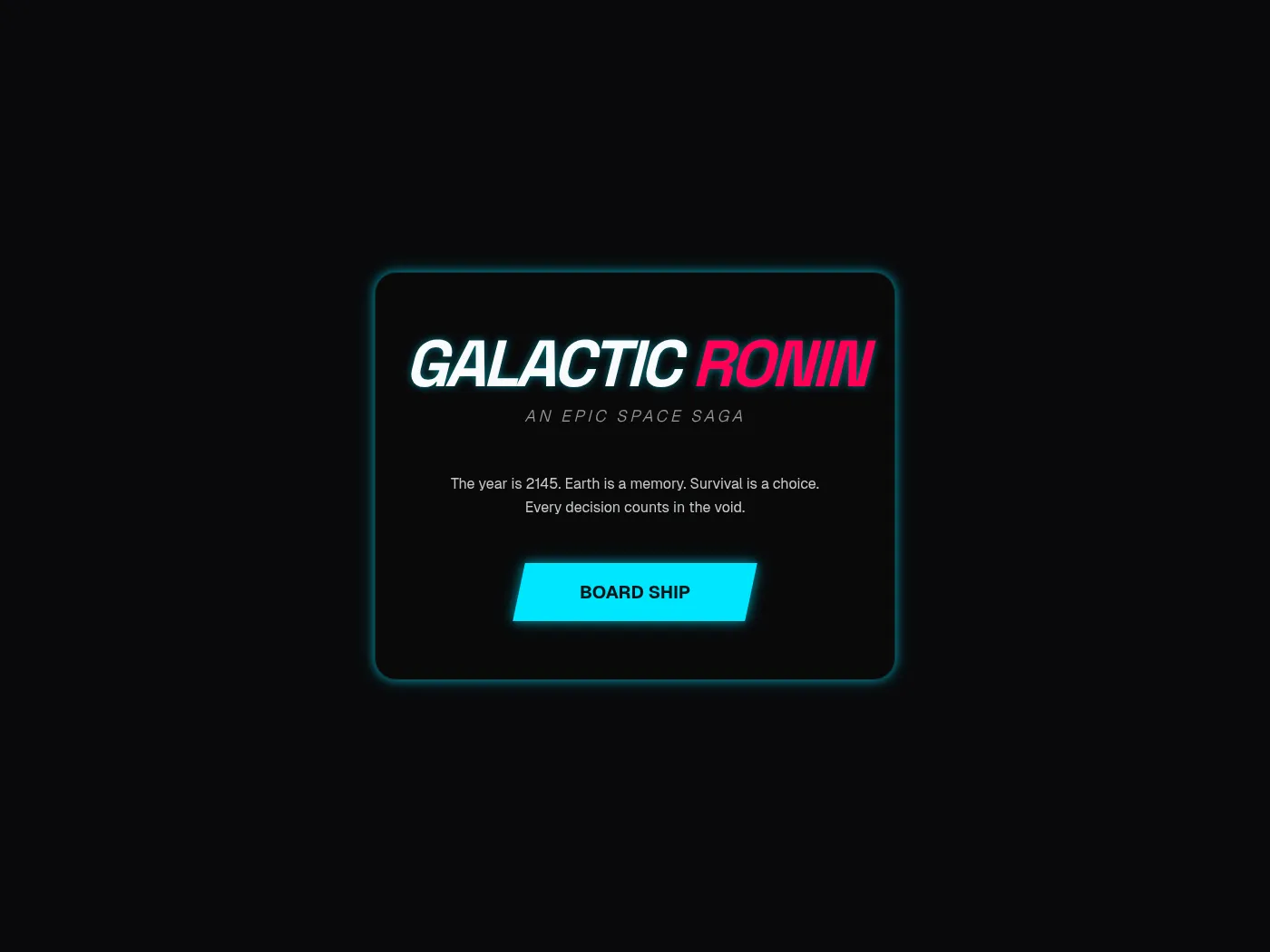Galactic Ronin Saga