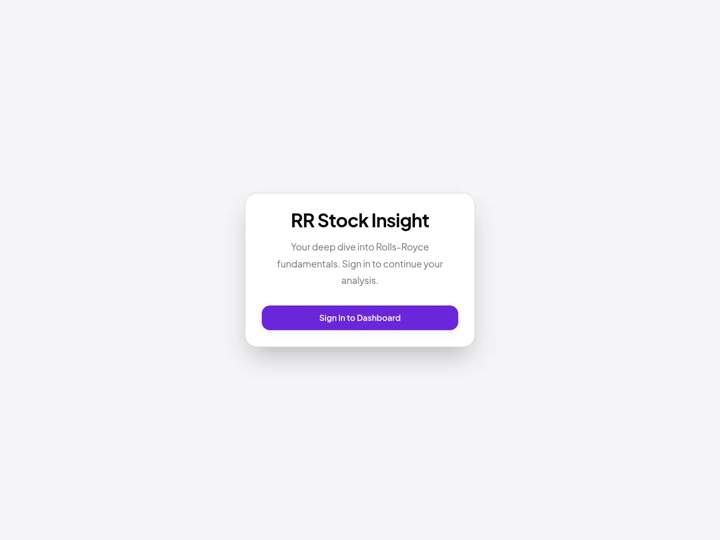 RR Stock Insight