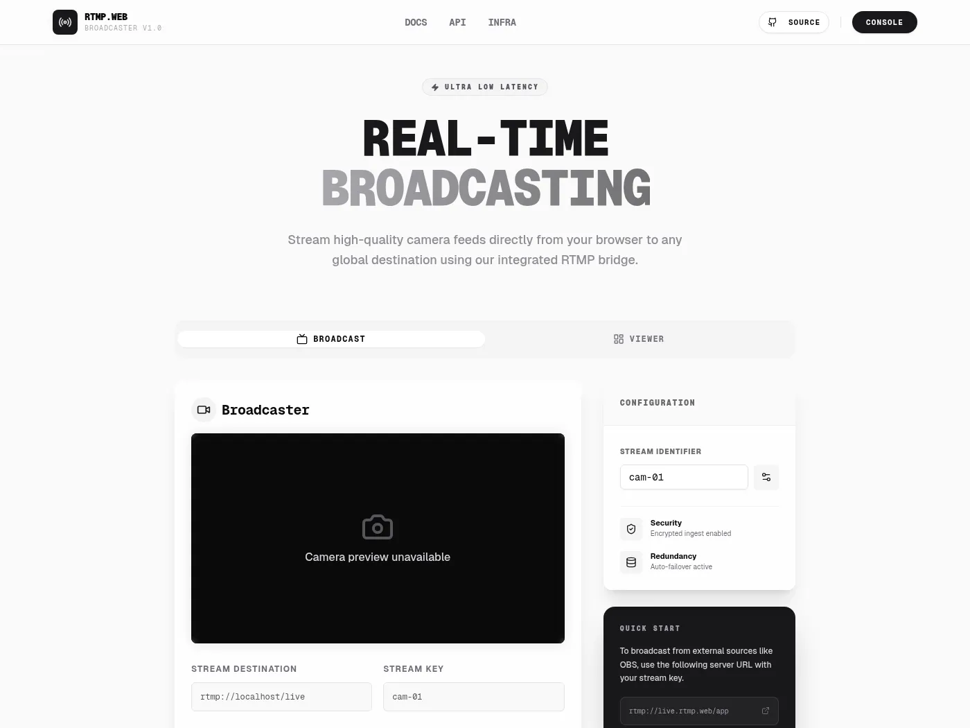 Web Camera Broadcaster