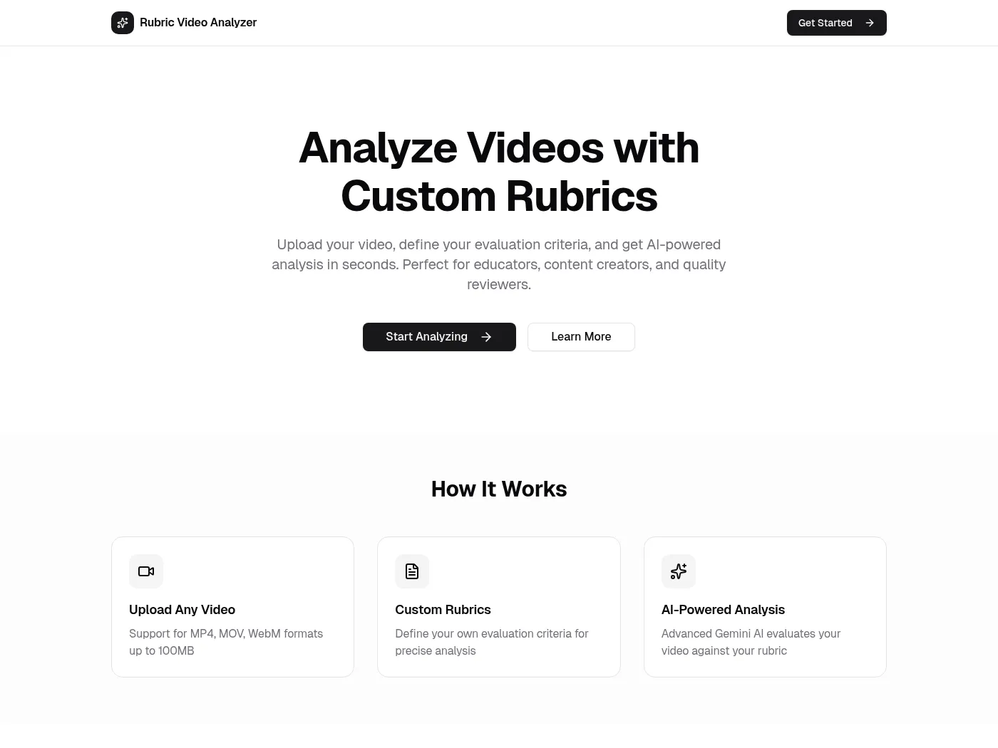 Rubric Video Analyzer
