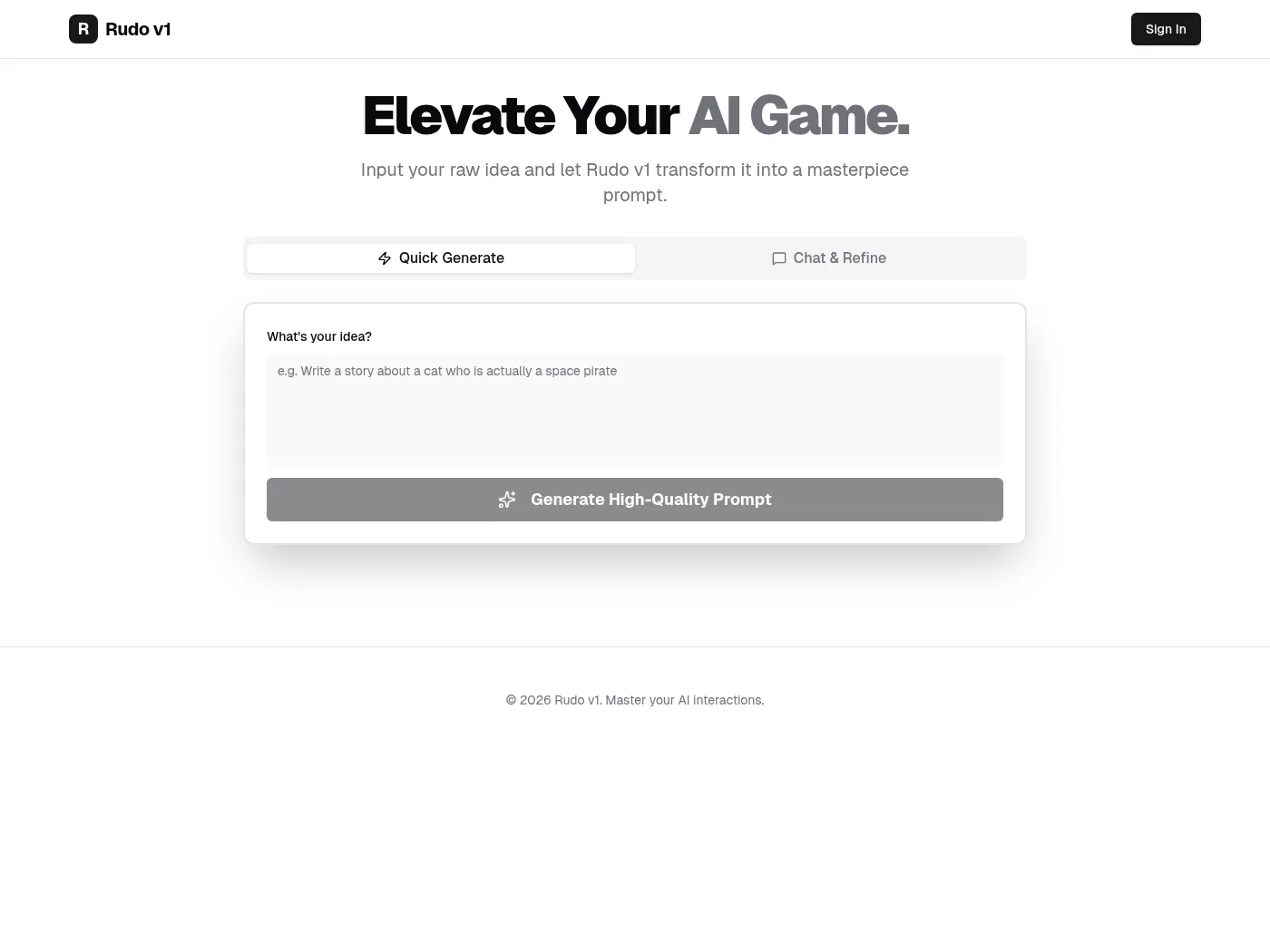 Rudo Prompt Generator
