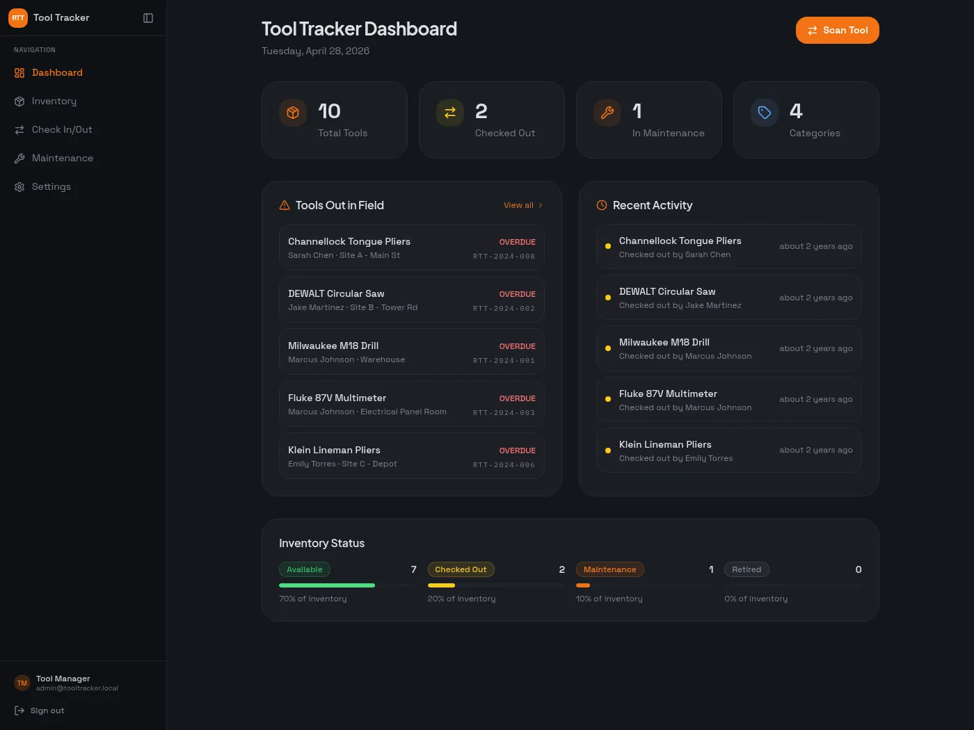Rugged Tool Tracker