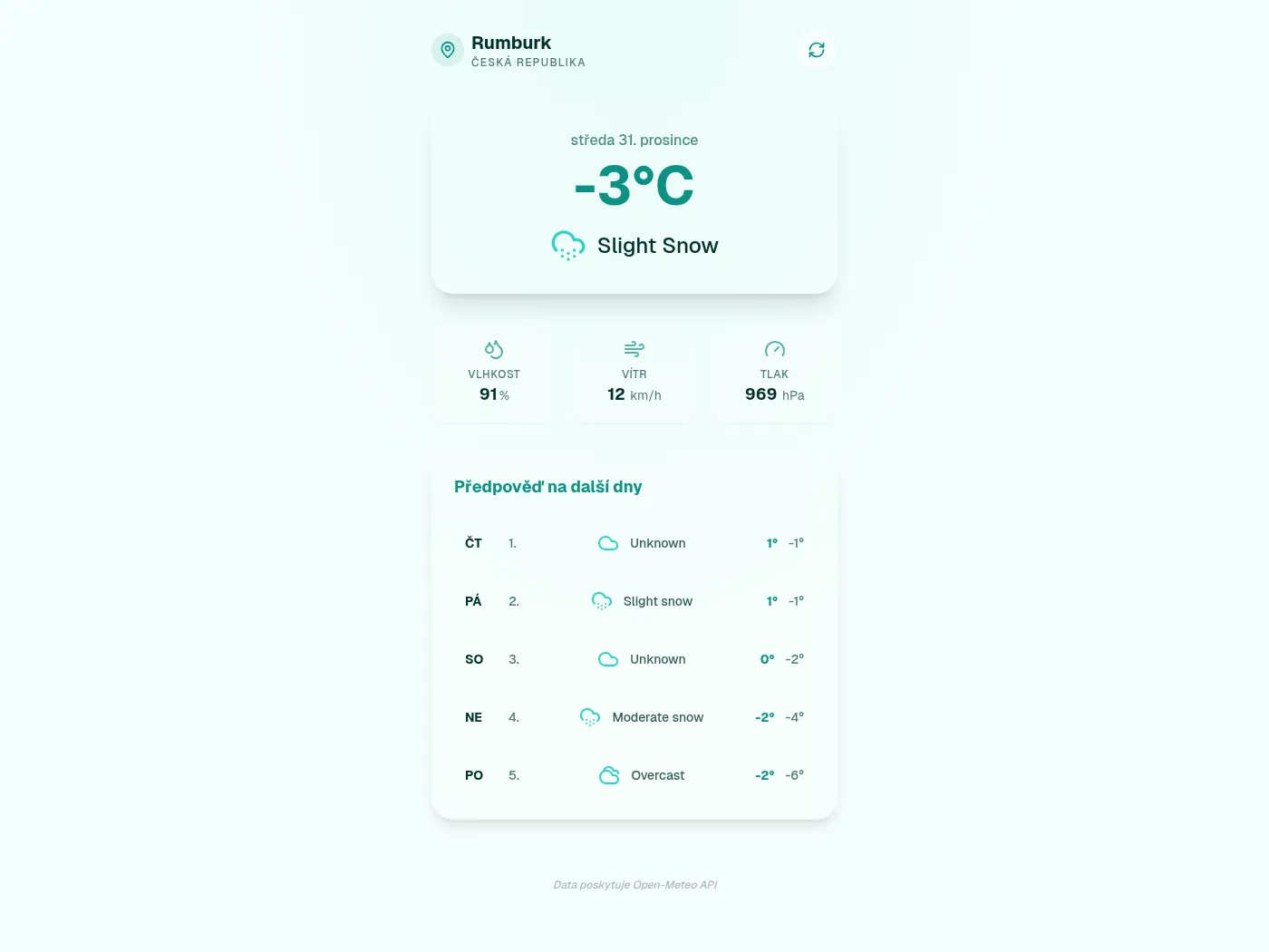 Rumburk Weather App