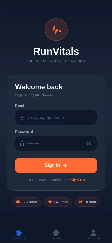 RunVitals Tracker