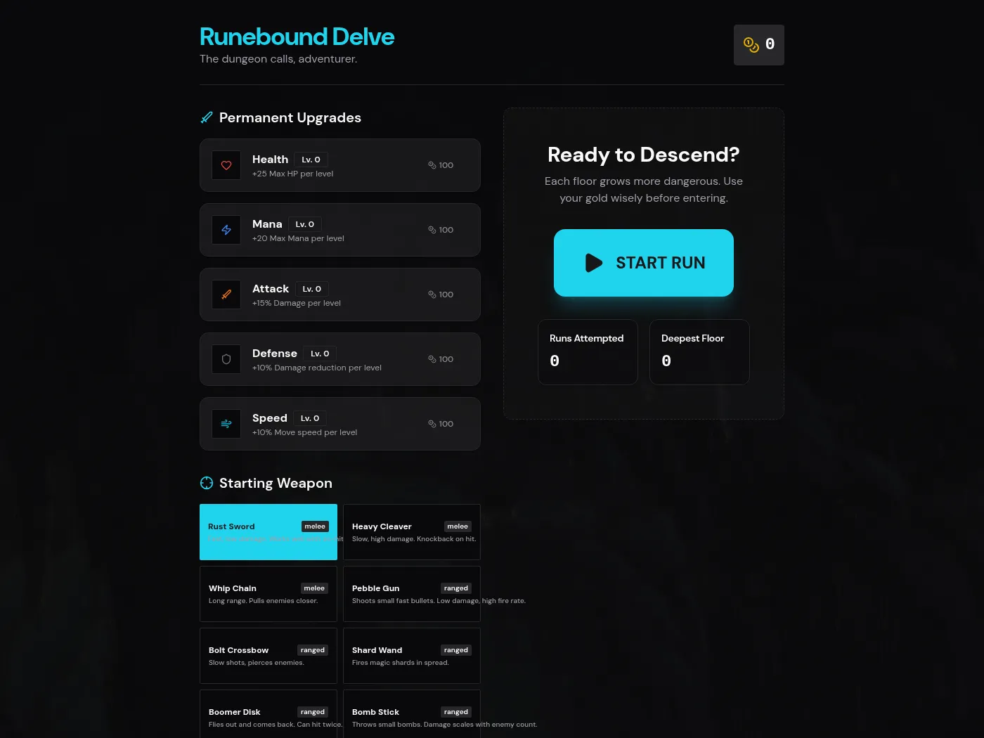 Runebound Delve Roguelike