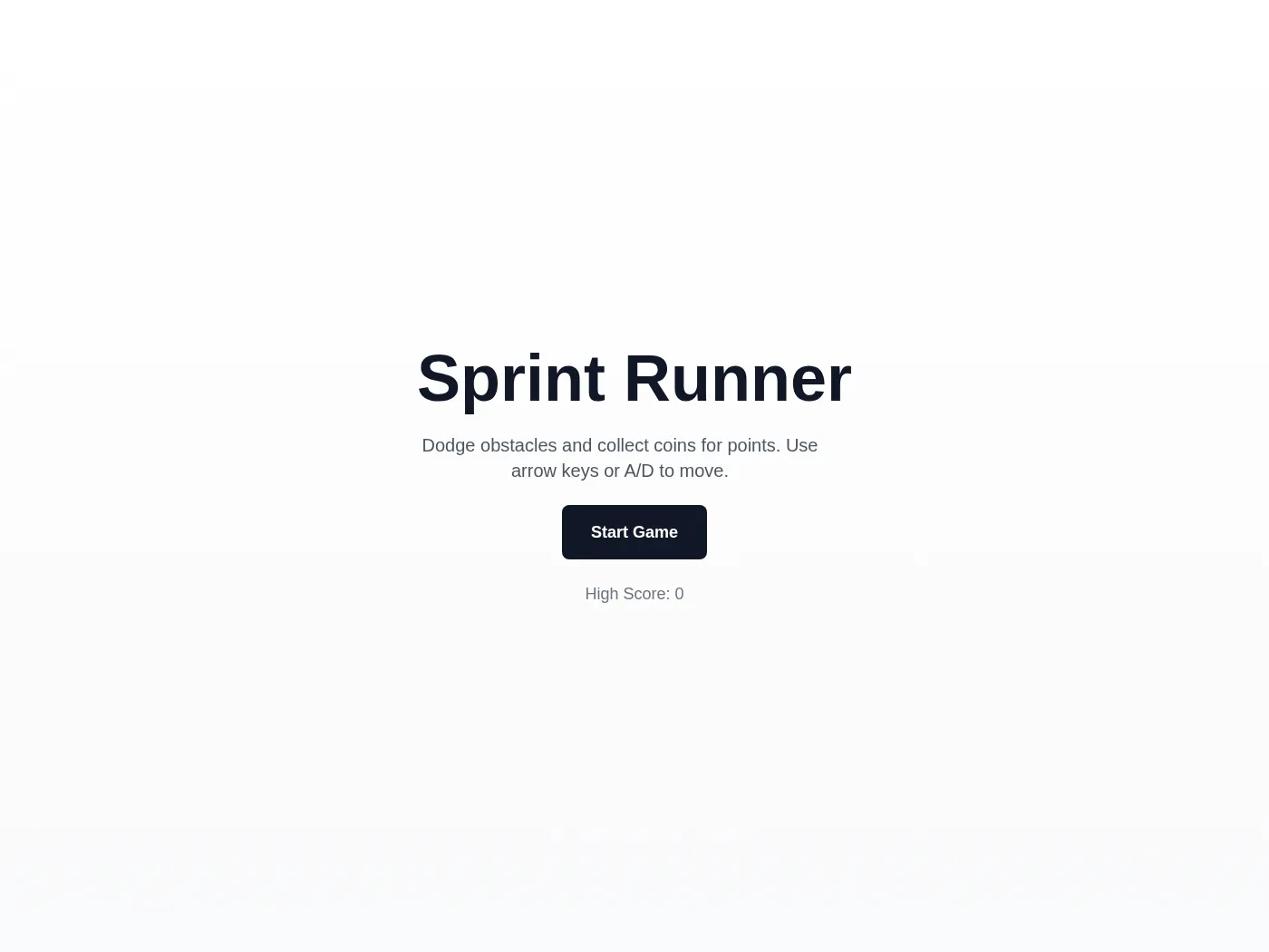 Sprint Runner Game