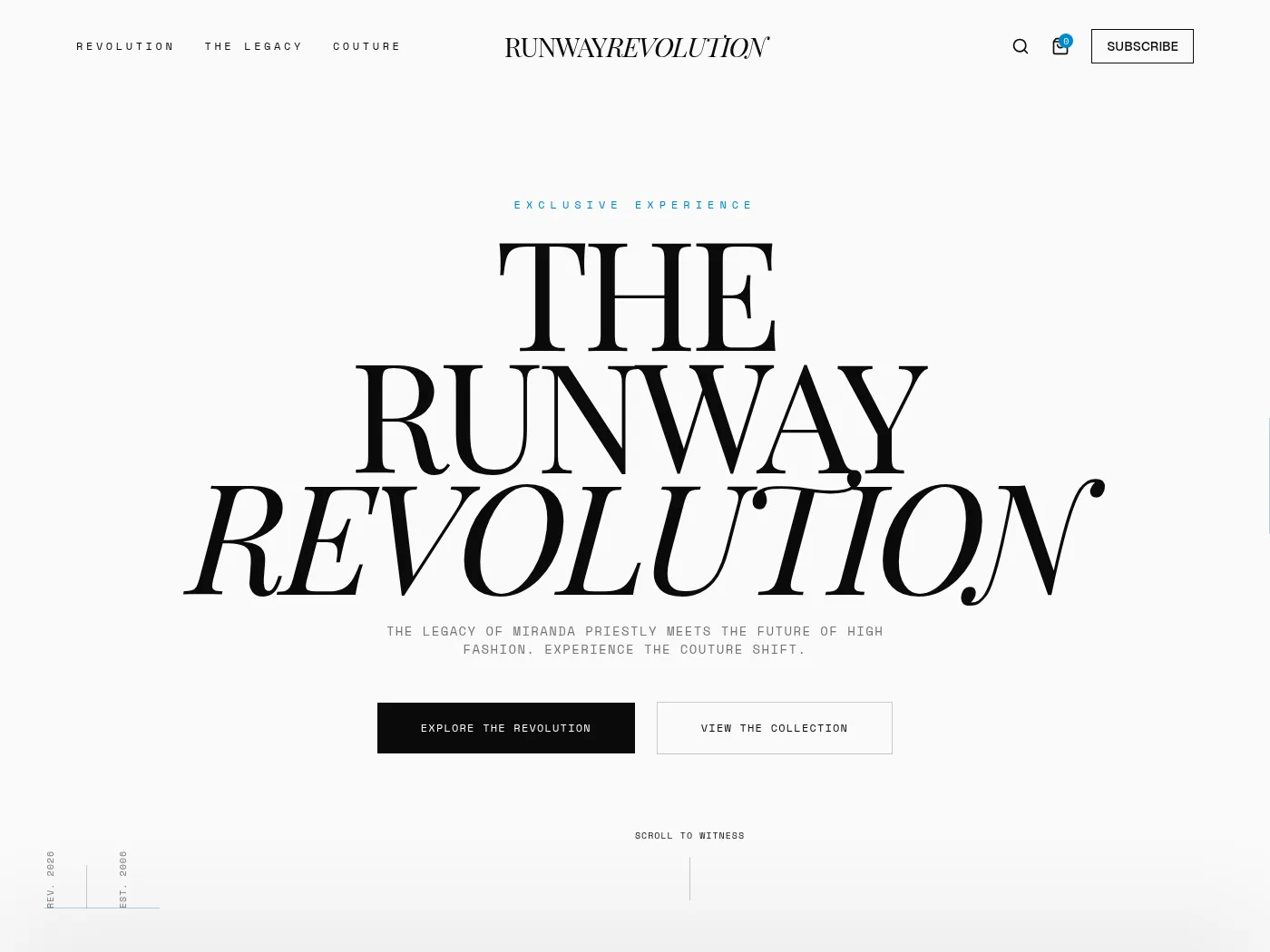 Runway Revolution Microsite