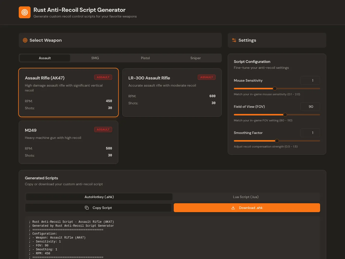Rust Anti-Recoil Script Generator (Remix)