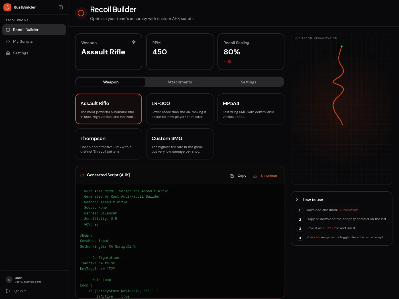 Rust Anti-Recoil Builder