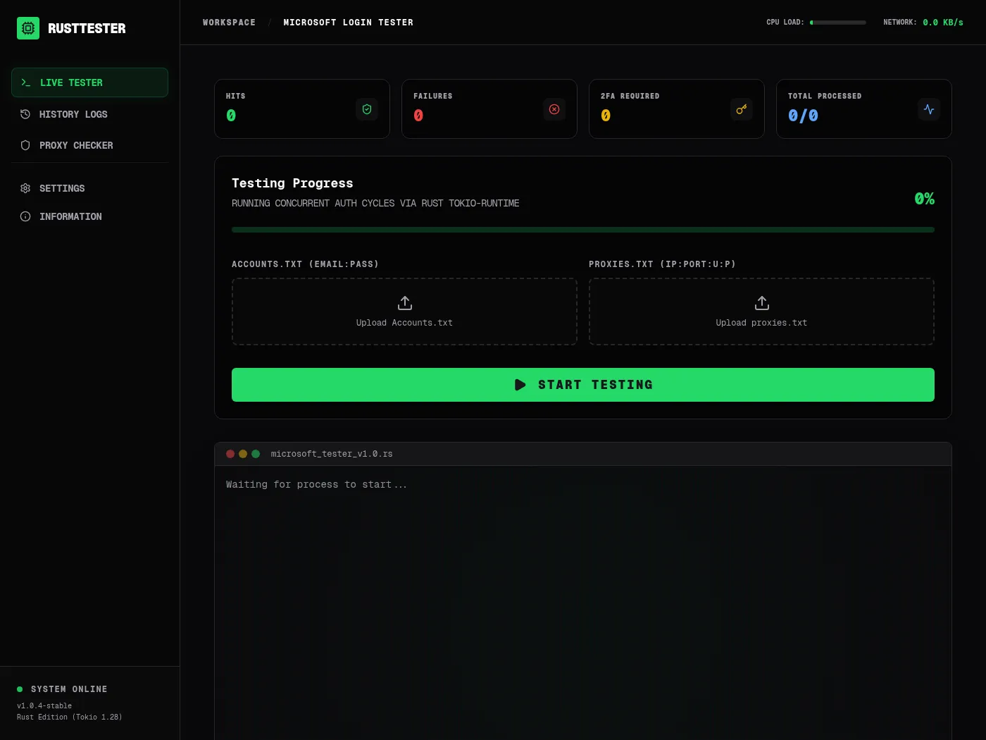 Rust Proxy Login Tester