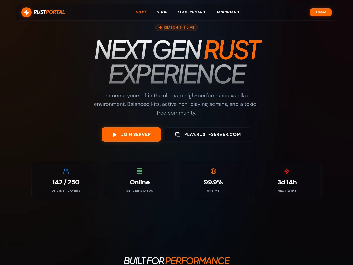 Rust Server Portal